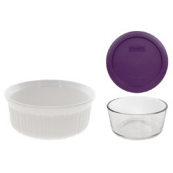 Corningware FS1 2.5Qt Casserole Dish, Pyrex 7201 4-Cup Glass Bowl and ...