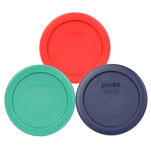 Pyrex 7202-PC Blue, Red, and Green Plastic Covers (3-Pack) | Helton ...