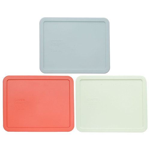 Pyrex 7212-PC Muddy Aqua, Coral, and White Food Storage Replacement Lid ...