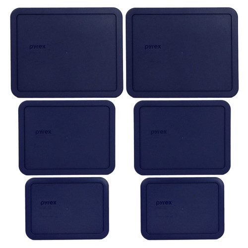Pyrex (2) 7212-PC, (2) 7211-PC, and (2) 7210-PC Rectangle Blue Plastic ...