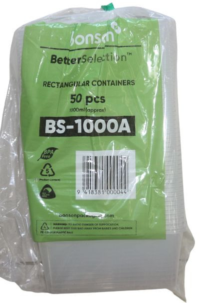 BONSON 1000ML RECTANGULAR CONTAINERS - Lek's Asian Market