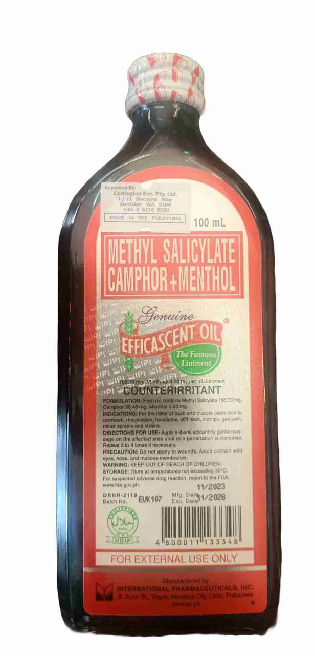 EFFICASCENT OIL 100ML - Lek's Asian Market