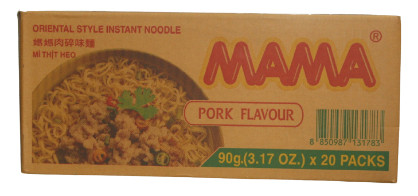 MAMA INSTANT NOODLE PORK 90GX20 (BOX) - Lek's Asian Market