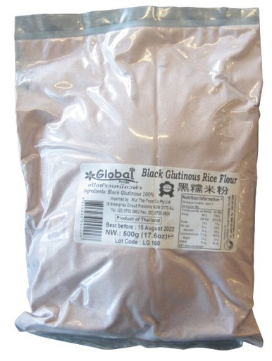 GLOBAL BLACK GLUTINOUS RICE FLOUR 500G - Lek's Asian Market
