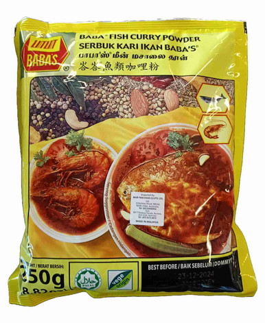 BABA SEAFOOD FISH CURRY POWDER 250G - Lek's Asian Market
