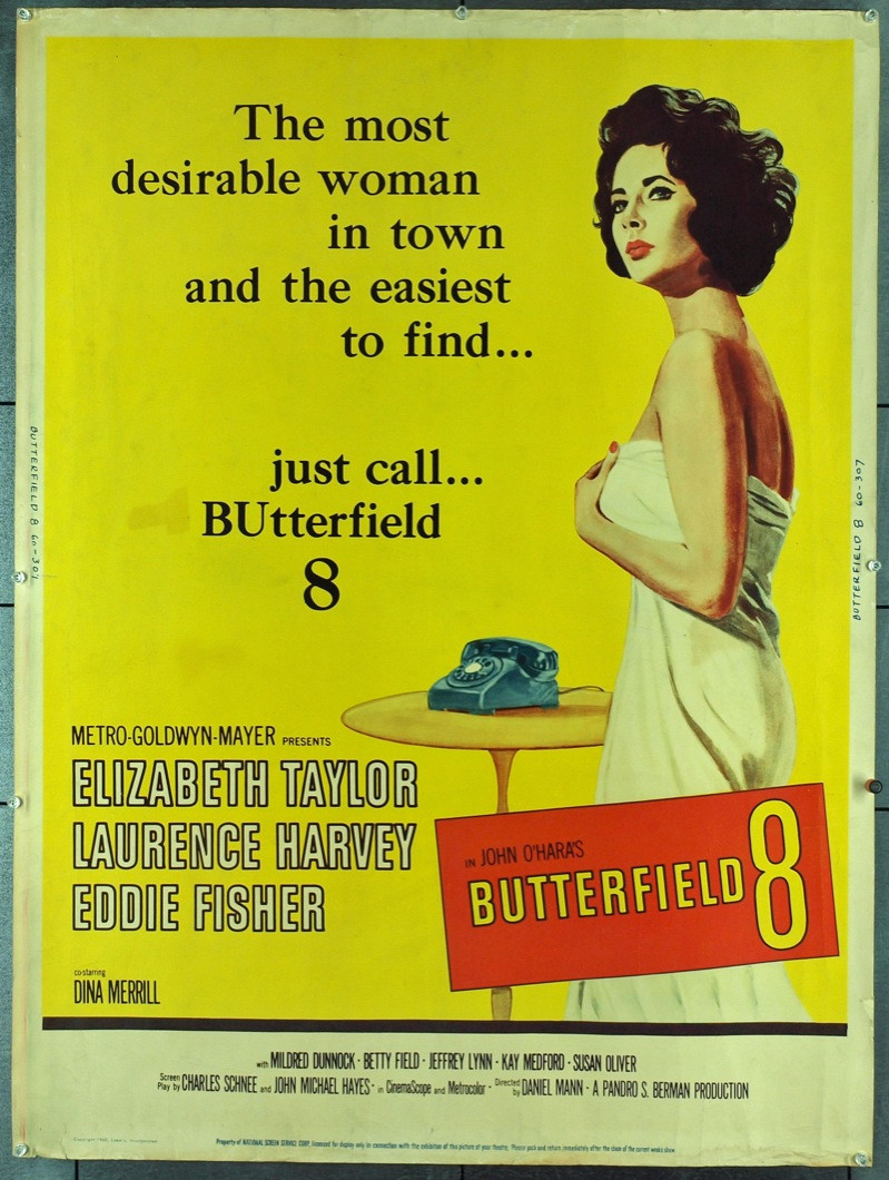 Original Butterfield 8 (1960) movie poster in VF condition for $1150