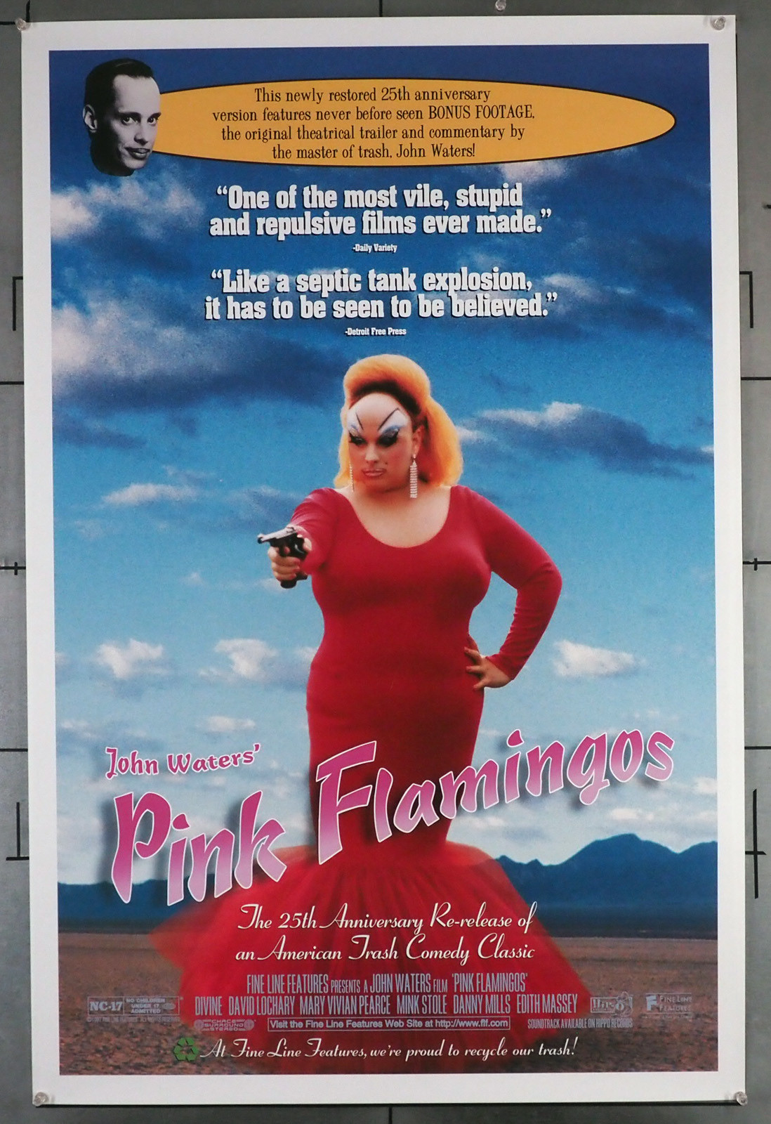 Original Pink Flamingos (1972) movie poster in C8 condition for $$550