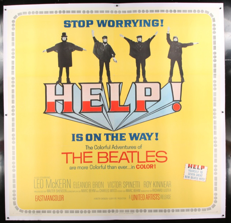 Original Help! (1965) movie poster in C8 condition for $300