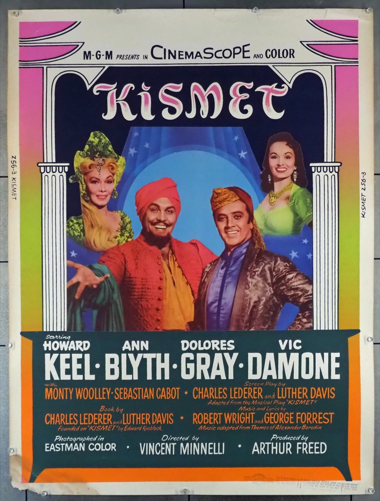 Original Kismet (1955) movie poster in VF condition for $350.00