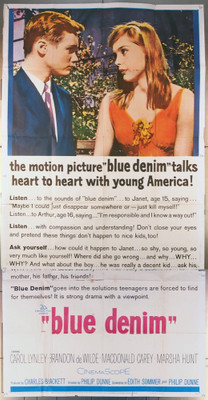 Original Blue Denim (1959) movie poster in V condition for $22.00