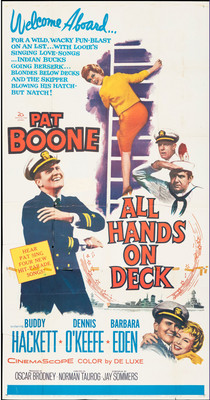 Original All Hands On Deck (1961) movie poster in G condition for $35.00