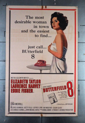 Original Butterfield 8 (1960) movie poster in c8 condition for $150.00