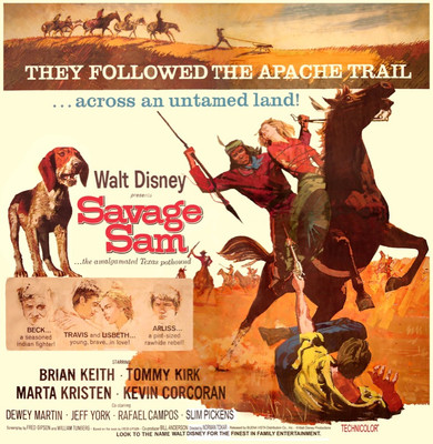 Original Savage Sam (1963) movie poster in G condition for $250