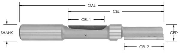 1/2 x 2-3/4 Center Pilot Staggertooth Carbide Router Bit