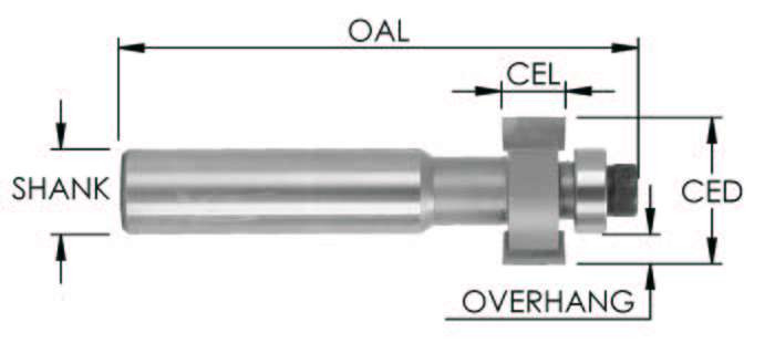 7/8" x 1/2" Face Inlay Bit 3/16 Depth - CleBitCo