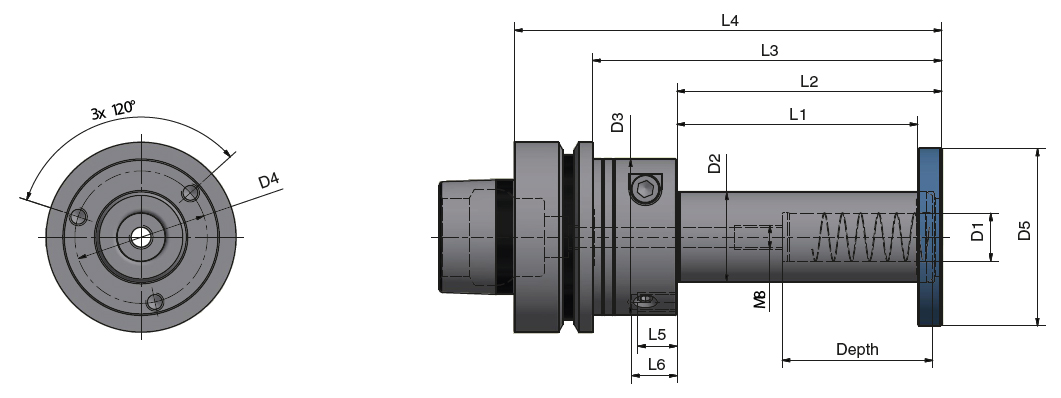 Tool Holders - Hydraulic Chucks - Hydro-Grip Combo HSK 63F - CleBitCo