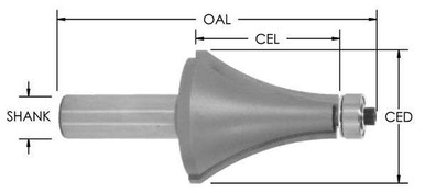 7/8" x 15/16" Carbide Tipped Queen Anne Molding - CleBitCo