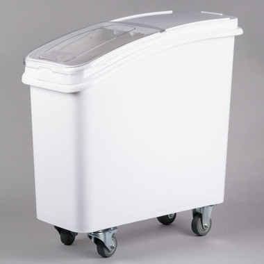 Baker's Mark 21 Gallon White Mobile Ingredient Storage Bin with Lid ...