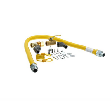 48" Mobile Gas Connector Hose Kit with 2 Elbows, Full Port Valve ...