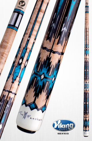 Viking Heirloom Cues - Two Feathers White Wolf Pool Cue