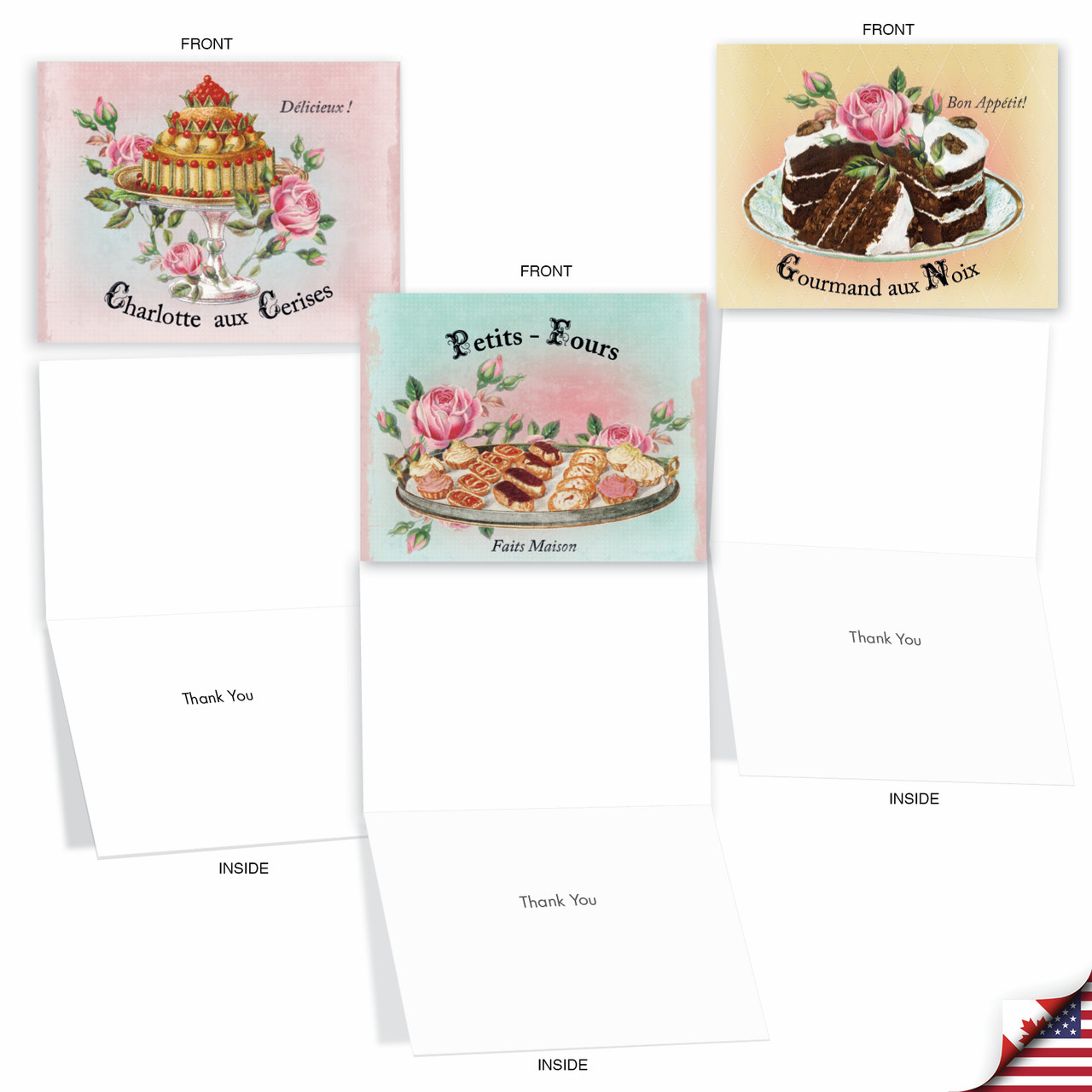 French Treats Thank You Notecards