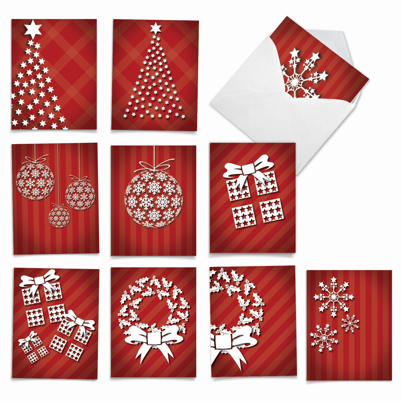 Holiday Dimensions Christmas Notecards - 10 Pack