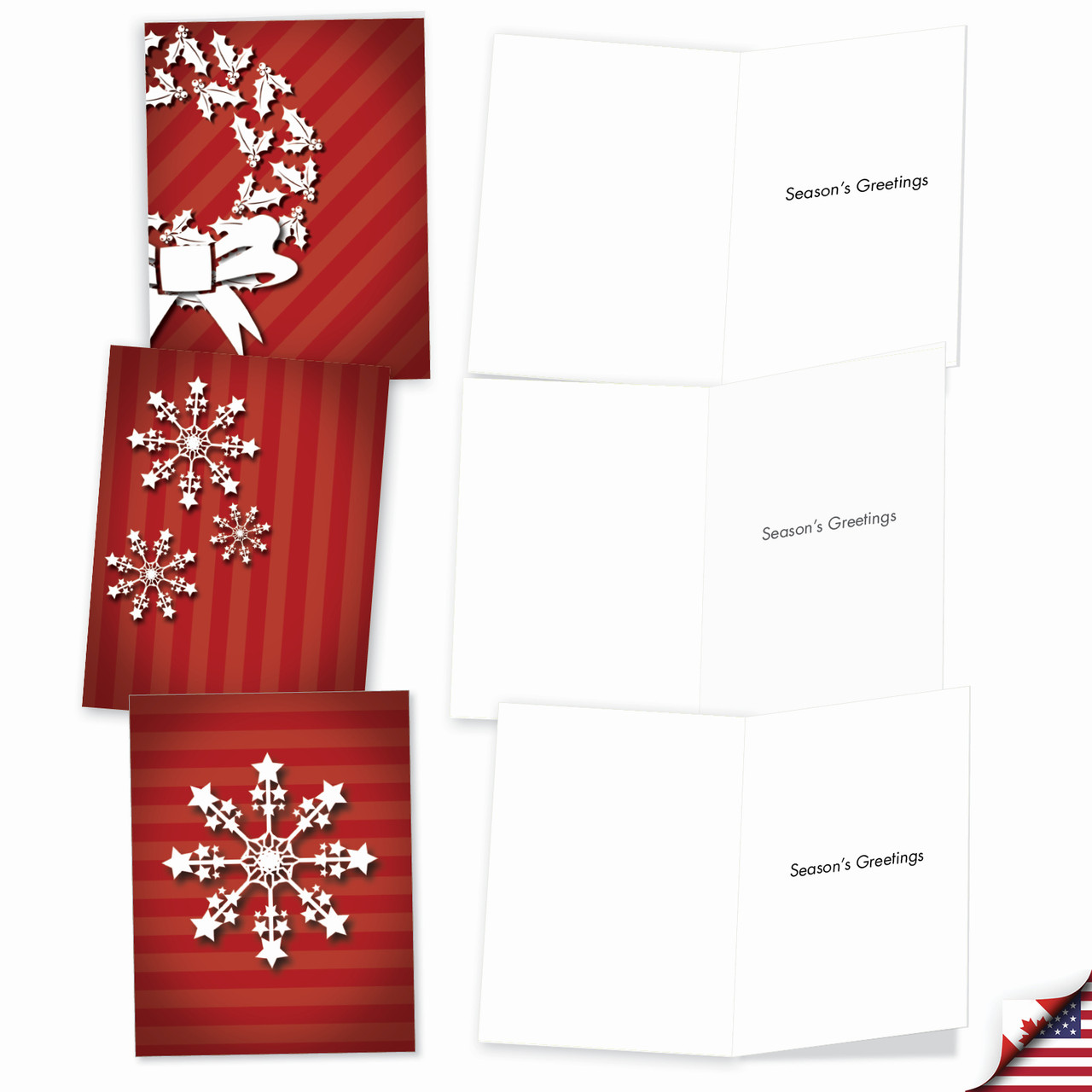 Holiday Dimensions Christmas Notecards - 10 Pack