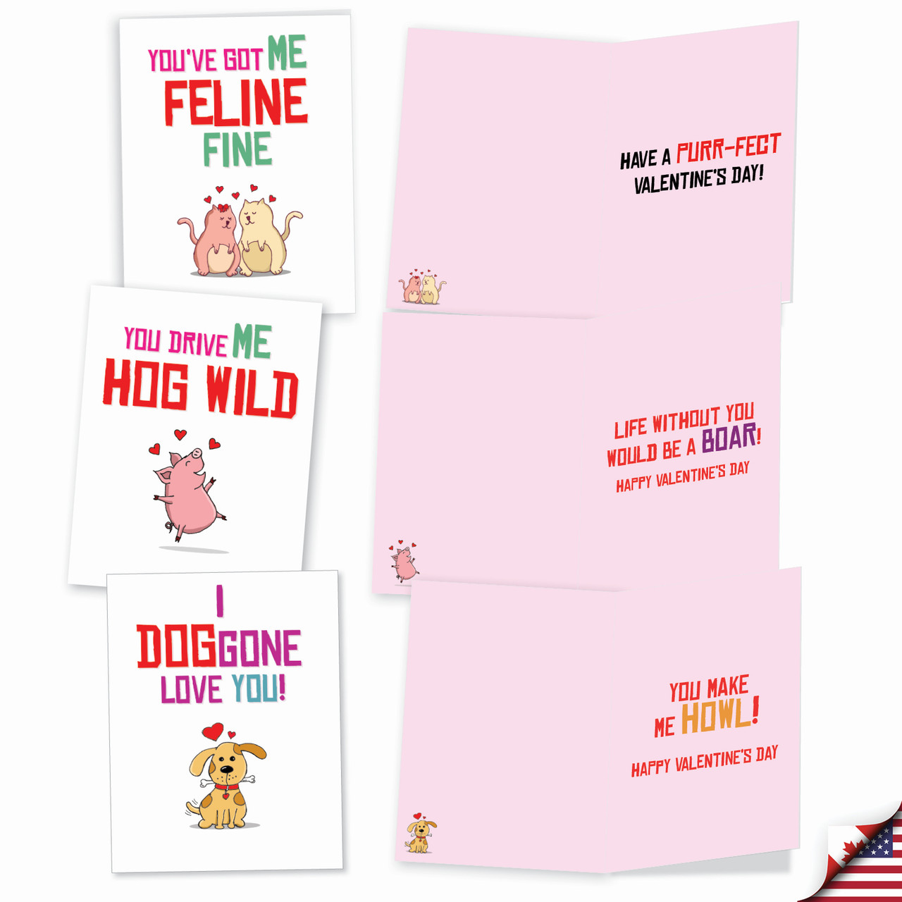 Loving Puns Gone Wild Animal Valentine's Day Notecards