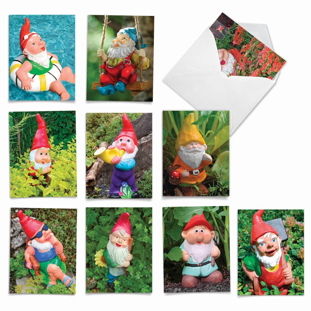 AM6841OC - Gnome Notes: Assorted Set Of Notecards - TheBestCardCompany.com