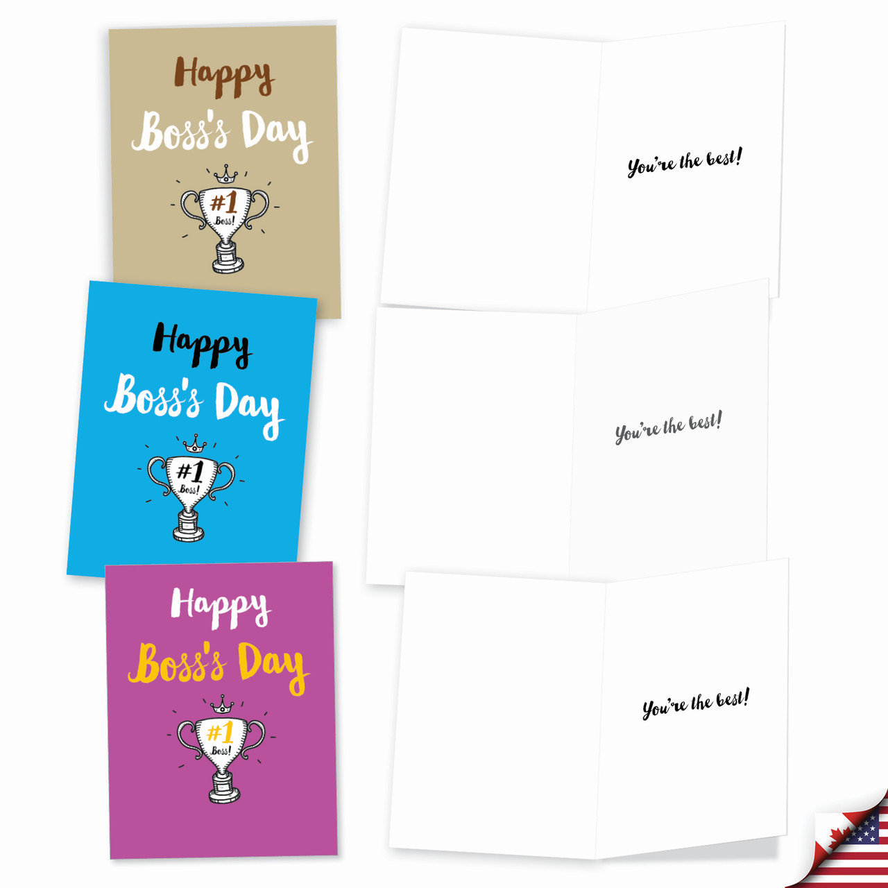 AM5886BO - Number One Boss: Mixed Set Of Notecards - TheBestCardCompany.com