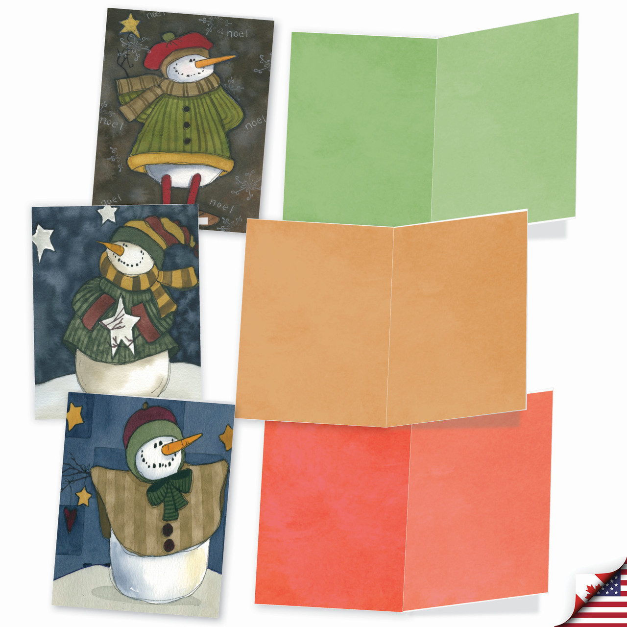 AM9619XS - Frosty Friends: Mixed Set Of Notecards - TheBestCardCompany.com