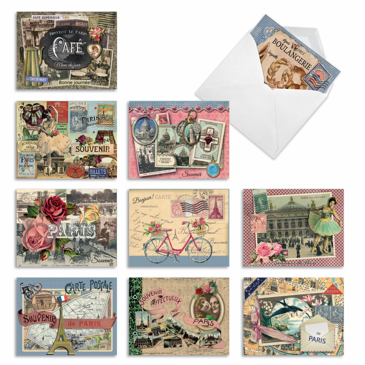 AM6624OC - Papiers De Paris: Mixed Set Of Notecards ...