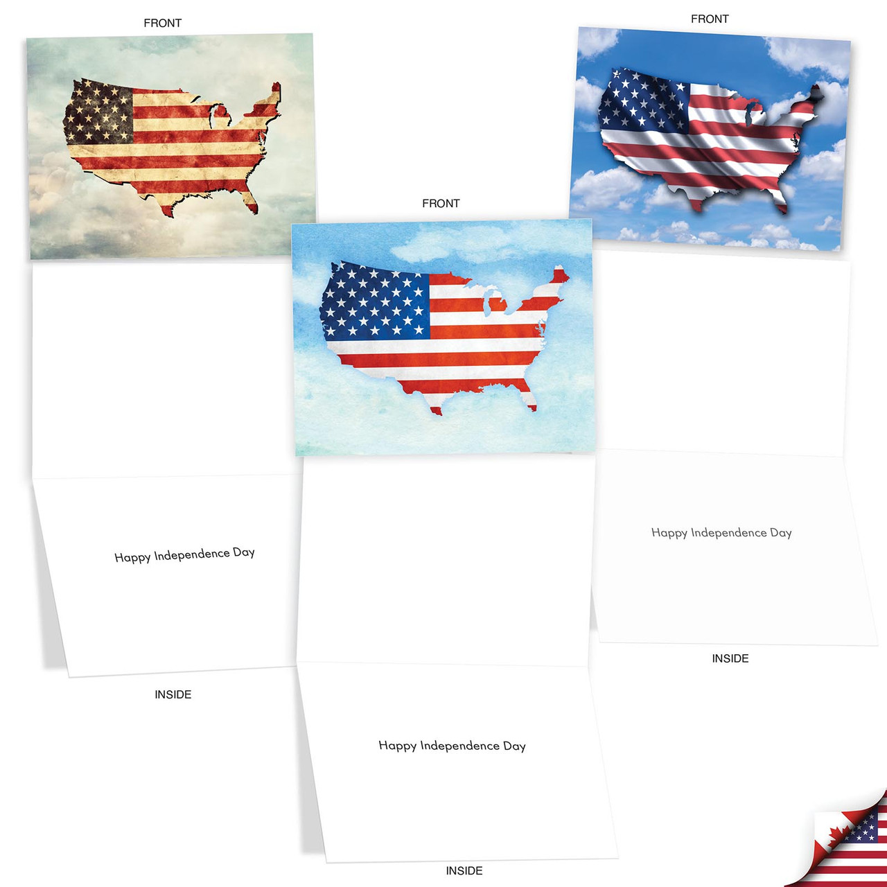 Flag Maps, Assorted Set Of Independence Day Notecards - AM9523IDG ...