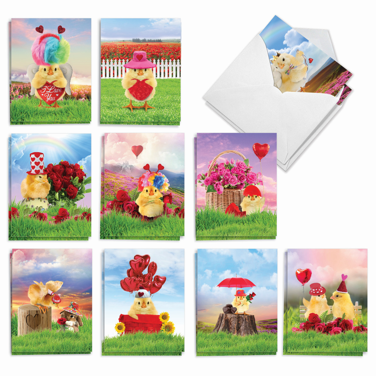 Loving Chicks, Assorted Set Of Valentine's Day Notecards - AM9077VDG ...