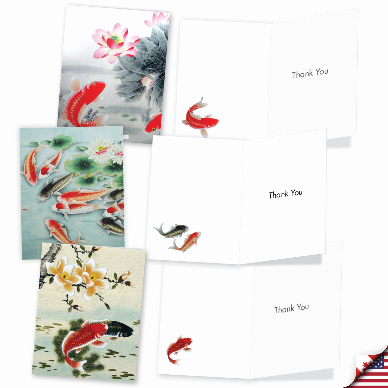 On Goldfish Pond, Assorted Set Of Thank You Notecards - AM4944TYG ...