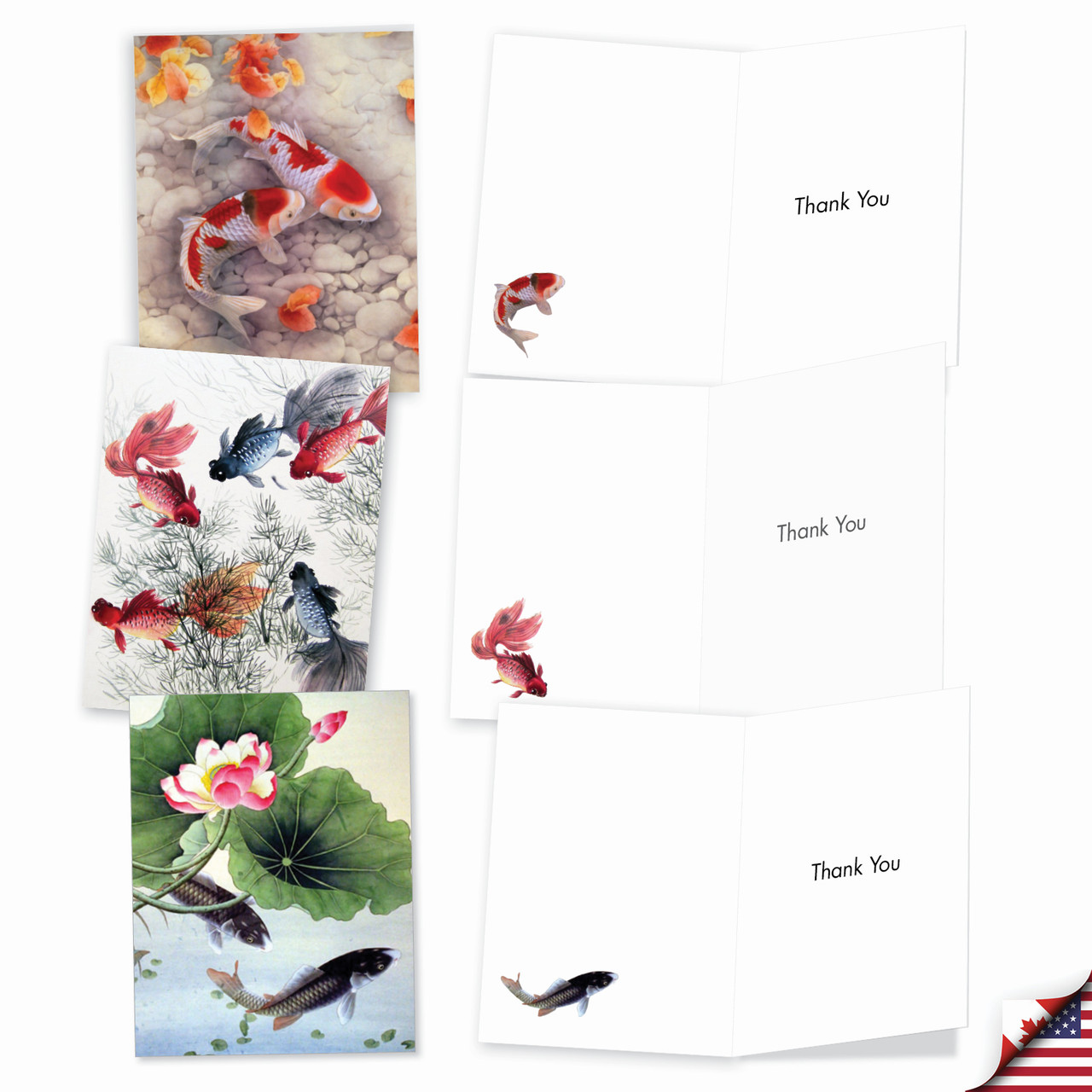 On Goldfish Pond, Assorted Set Of Thank You Notecards - AM4944TYG ...