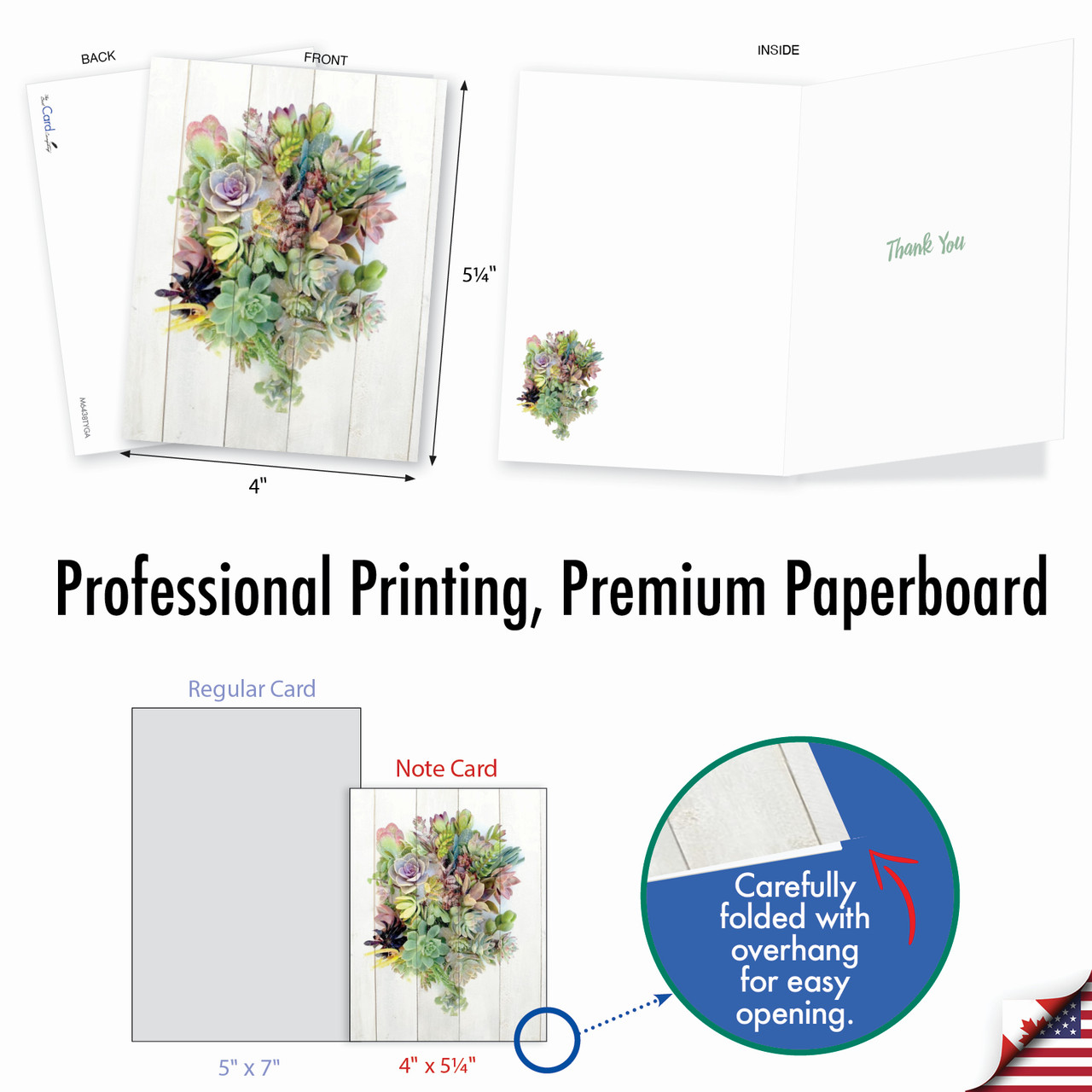 Shiplap Succulents, Assorted Set Of Thank You Notecards - AM6438TYG ...