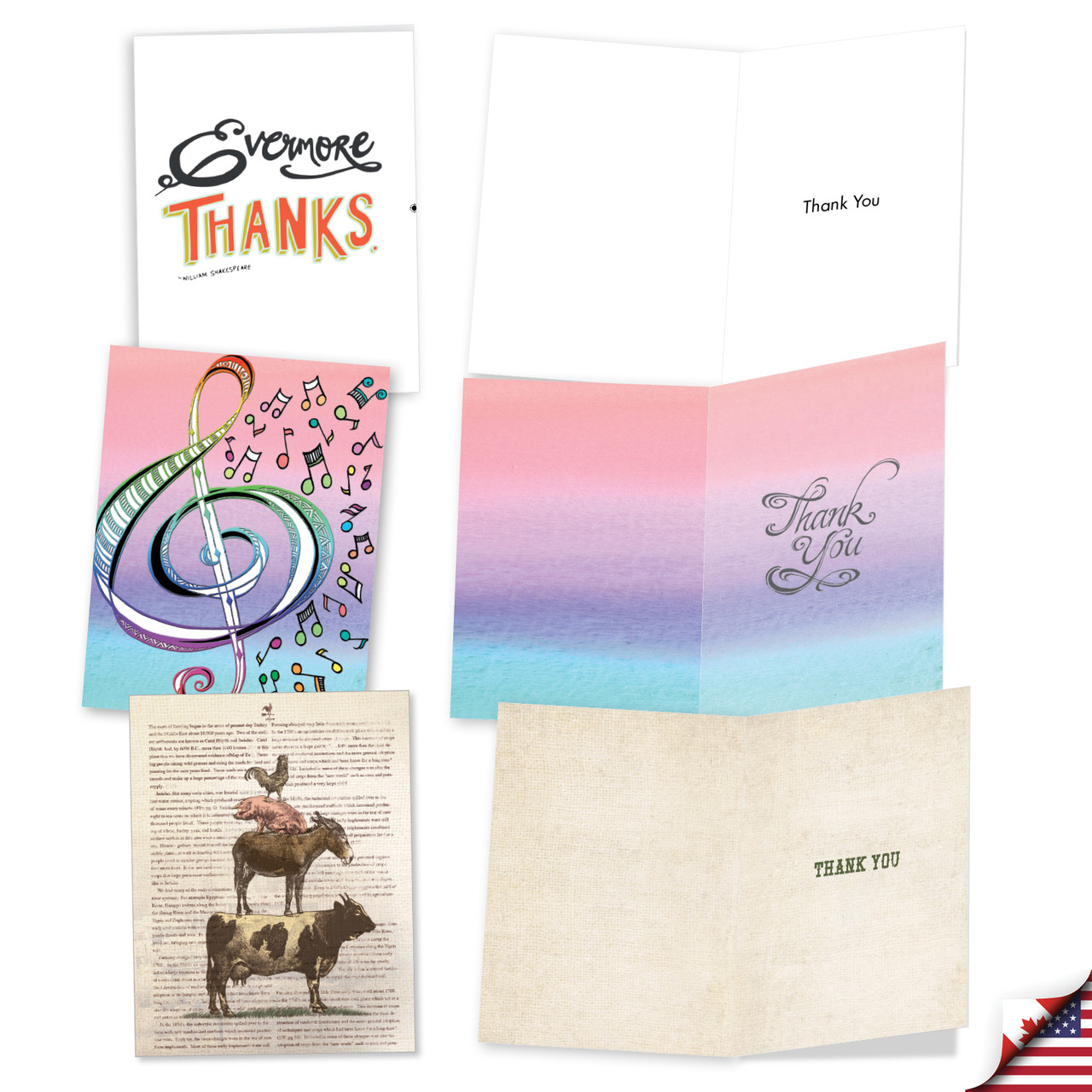 Forever Thankful, Assorted Set Of Printed Thank You Notecards ...