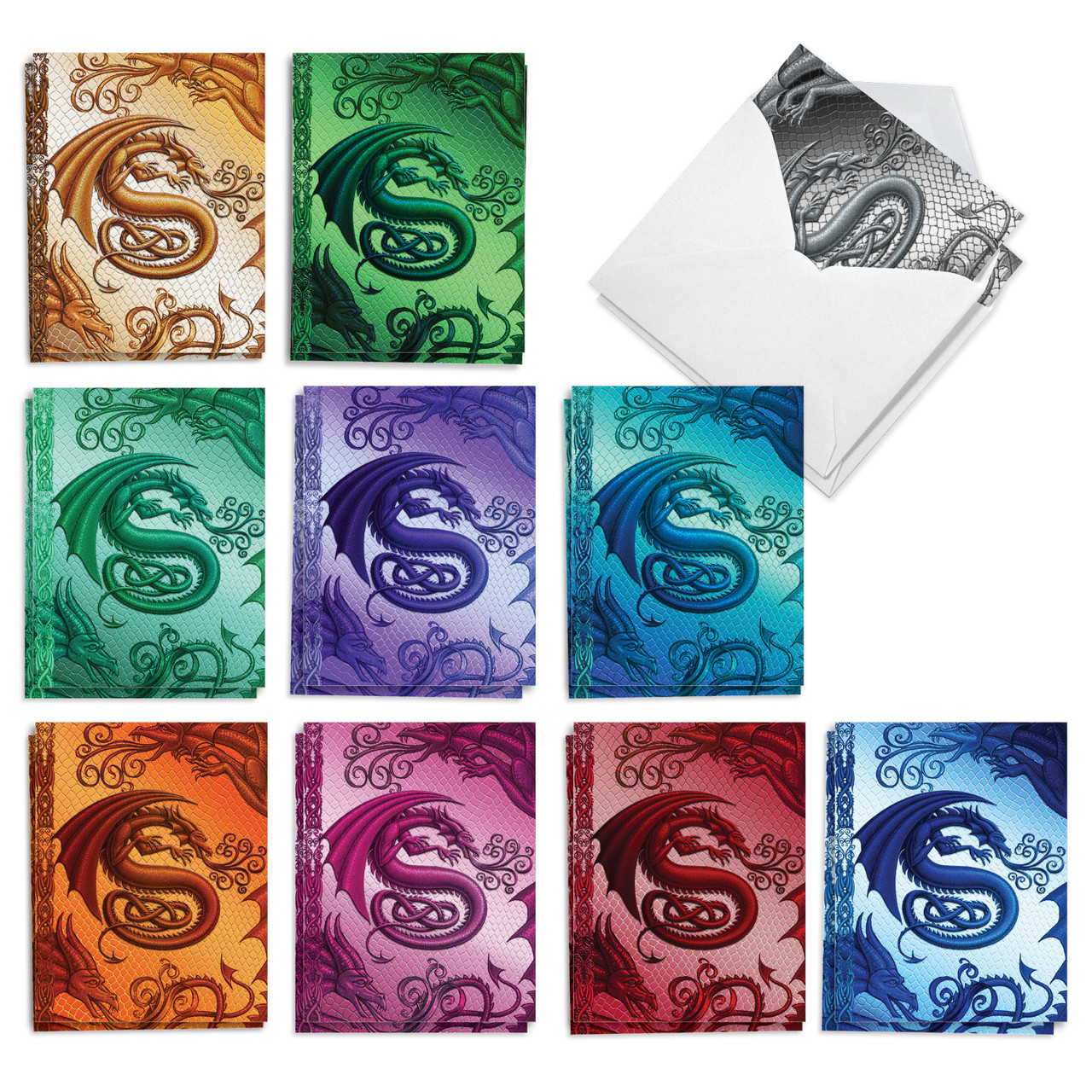 Dragon Initials S Assorted Set Of Printed Blank All Occasions