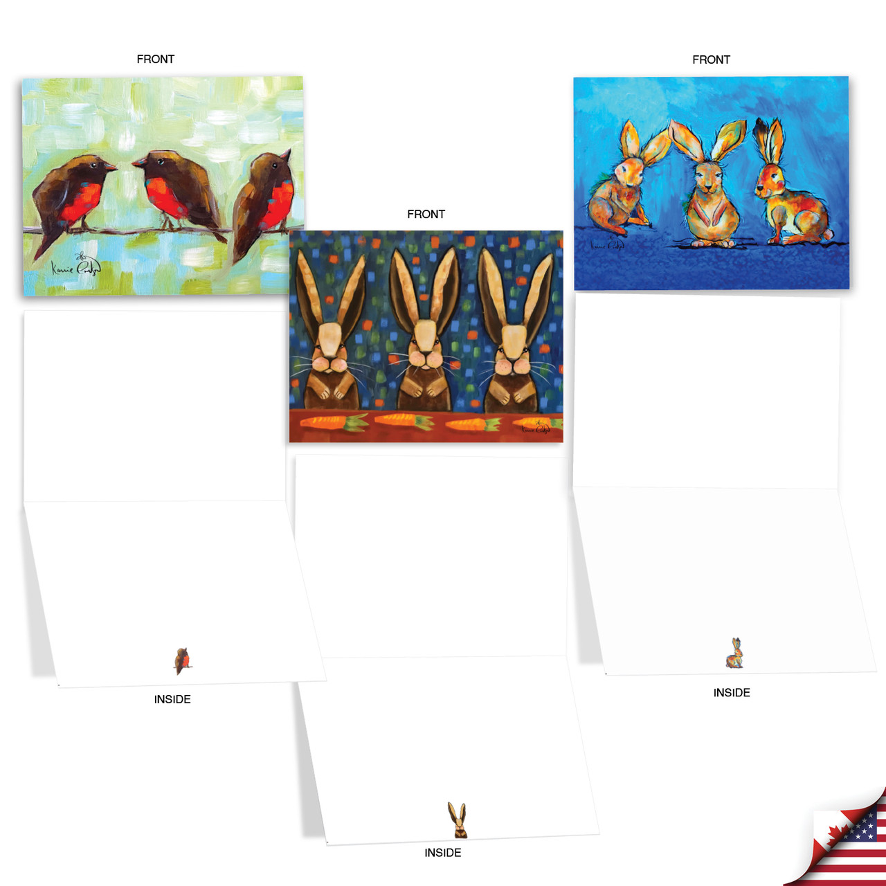 Ducks In A Row Assorted Set Of Printed Blank All Occasions Notecards