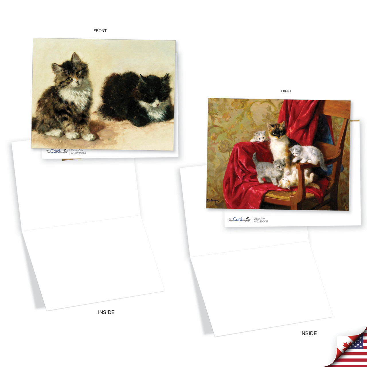 Classic Cats, Assorted Set Of Printed Blank All Occasions Notecards ...