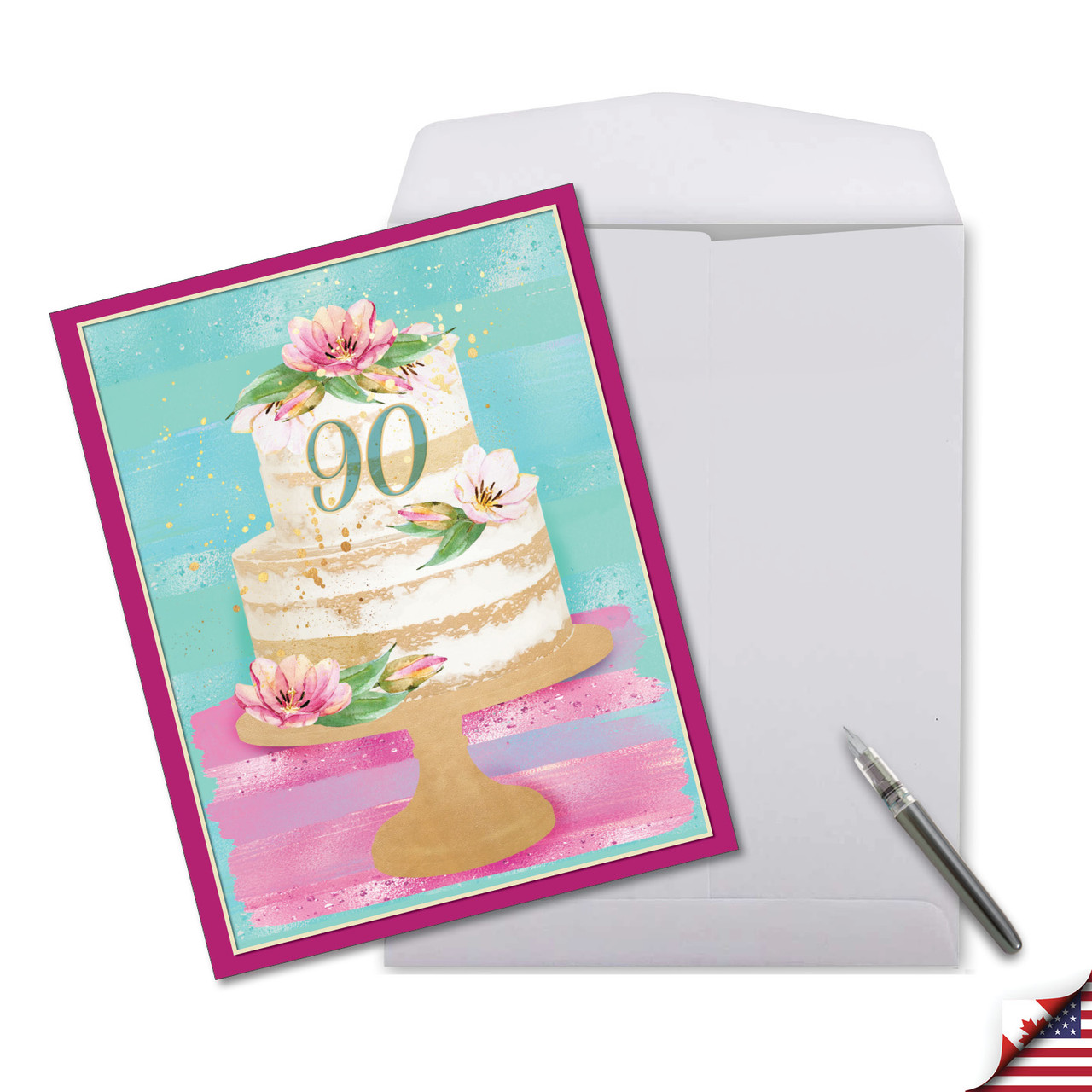 Number Cake 90, Extra Large Milestone Birthday Greeting Card ...