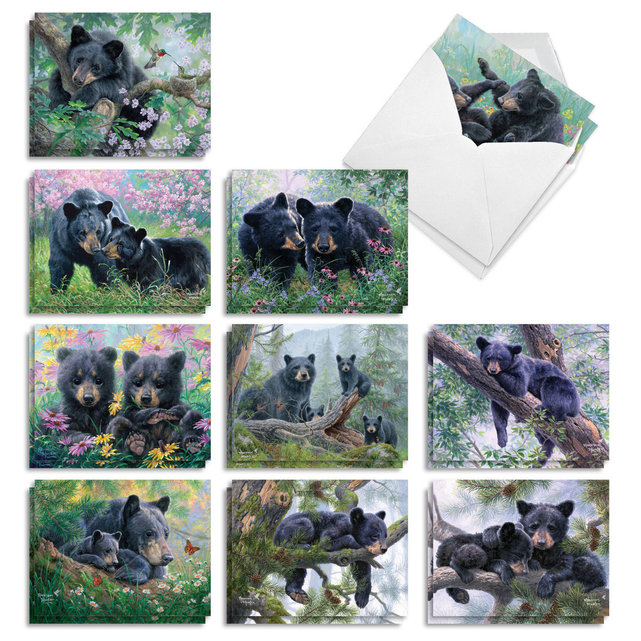 Bears and Cubs, Assorted Set Of Printed Blank All Occasions Notecards ...