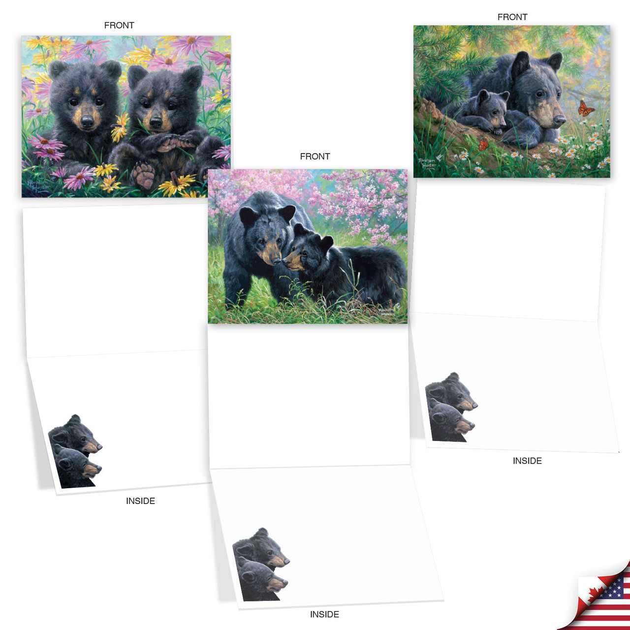 Bears And Cubs Assorted Set Of Printed Blank All Occasions Notecards