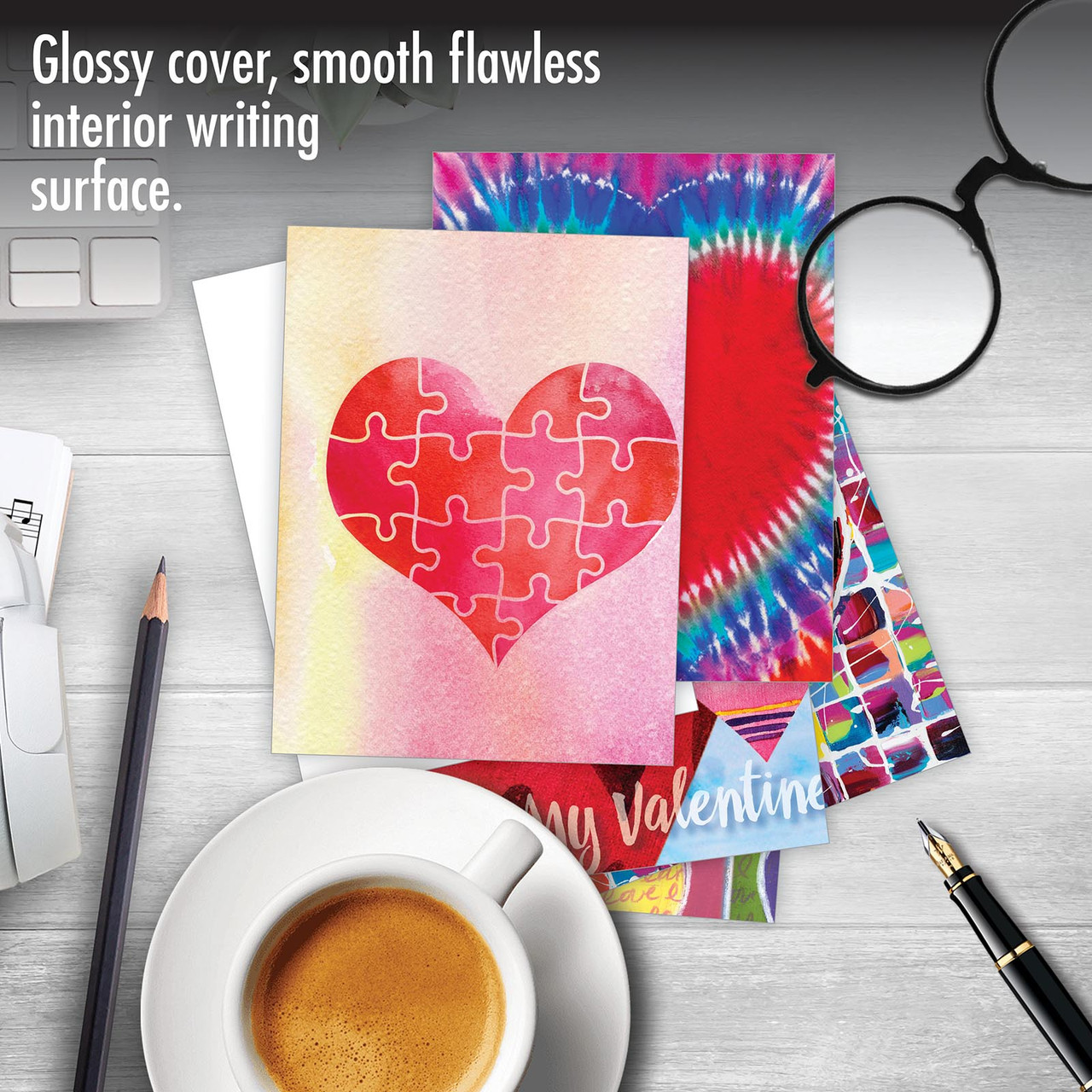 Lots of Hearts, Assorted Set Of 36 Printed Valentine's Day Notecards ...