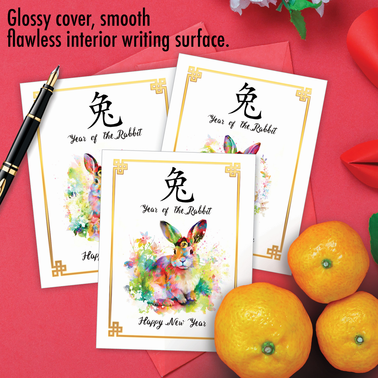 Year Of The Rabbit, Assorted Set Of Printed Lunar New Year Notecards ...