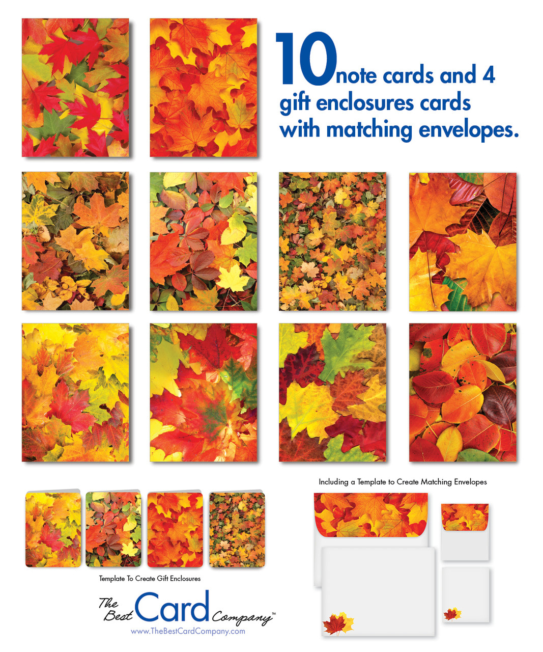 Fall Leaves Notecards Free Downloads - TheBestCardCompany.com