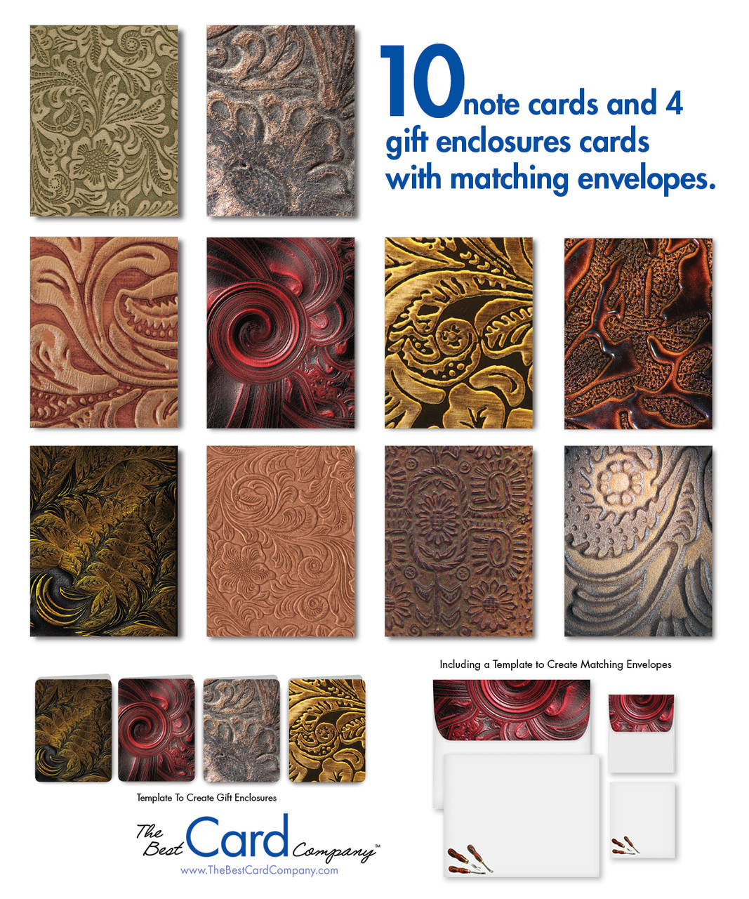 Tooled Leather Design Theme Notecards Free Downloads