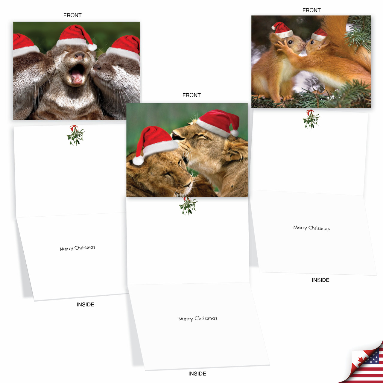 Holiday Animal Smackers Christmas Notecards