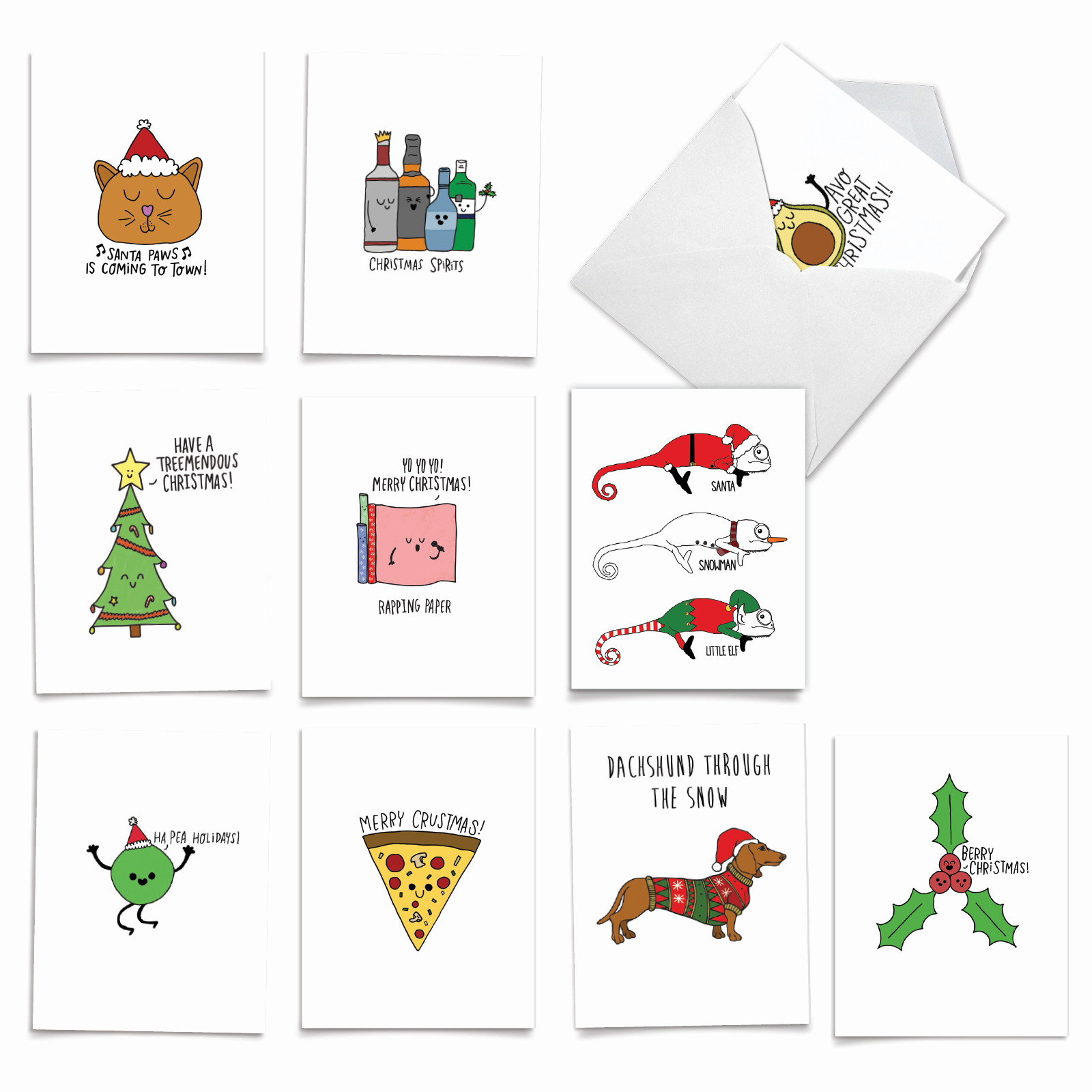 Fun Christmas Puns Merry Christmas Notecards